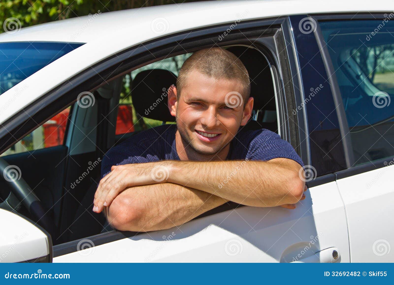 Smiling driver stock photo. Image of vehicle, happiness - 32692482