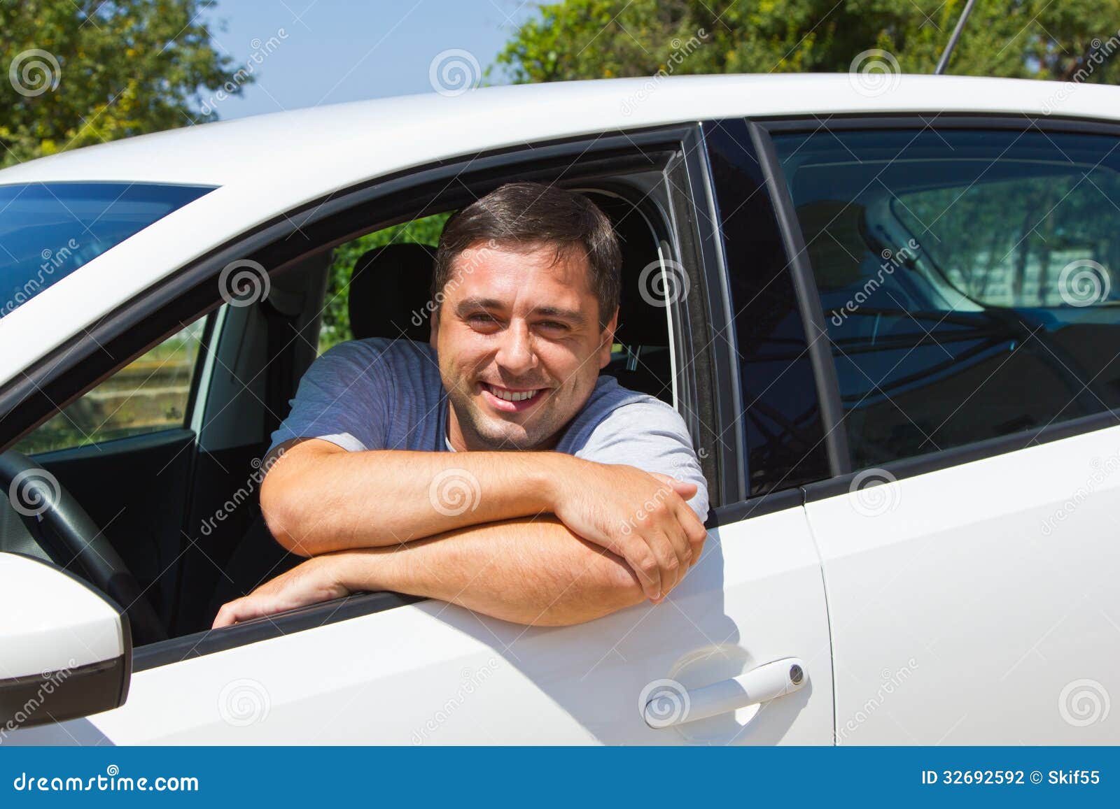 Smiling driver stock photo. Image of happy, driving, young - 32692592