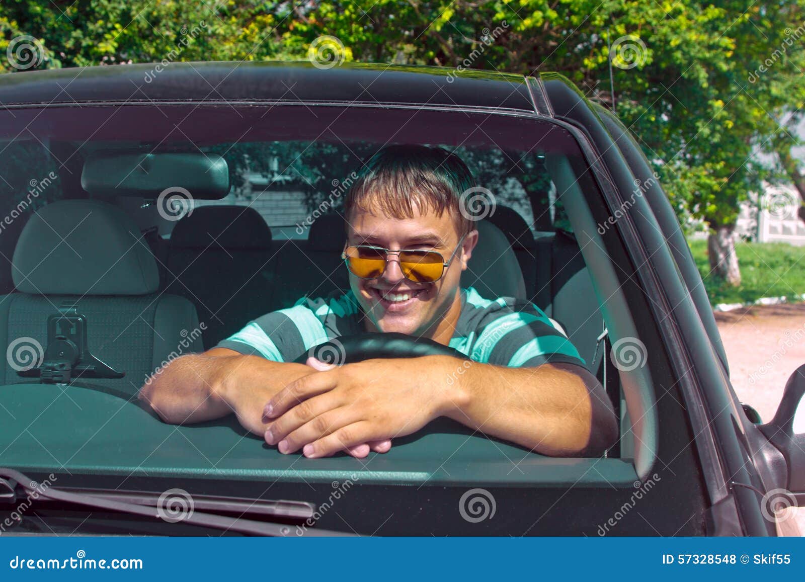 Smiling driver stock photo. Image of handsome, person - 57328548