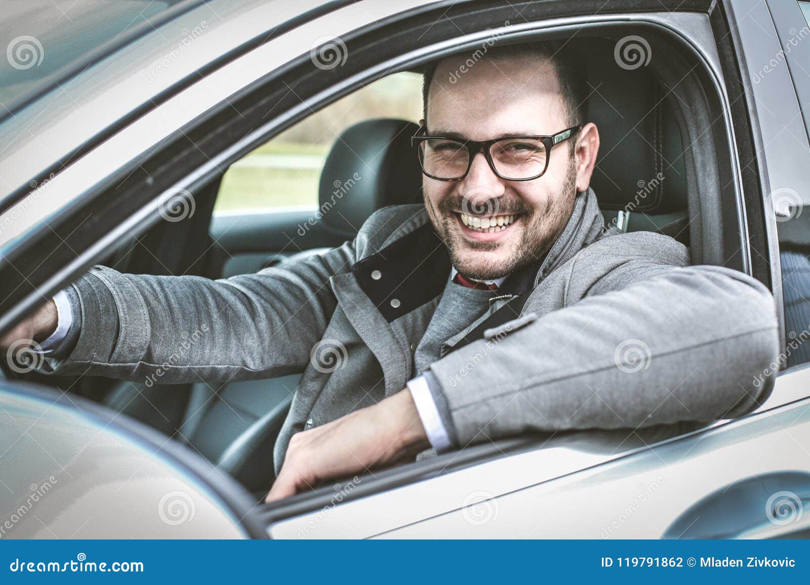 Smiling driver. stock photo. Image of driving, people - 119791862