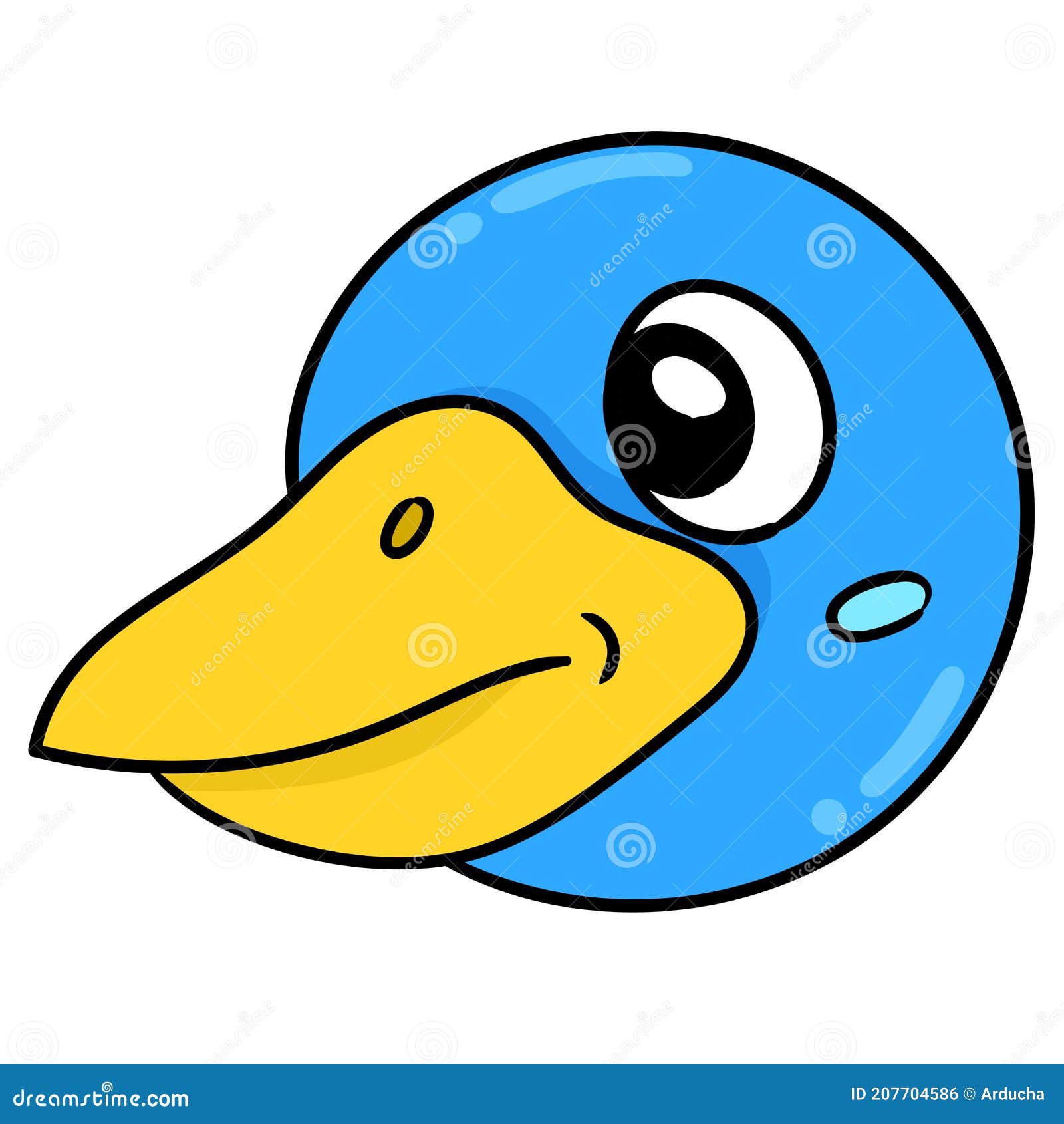 Smiling Duck Head Emoticon, Doodle Icon Image Stock Vector ...