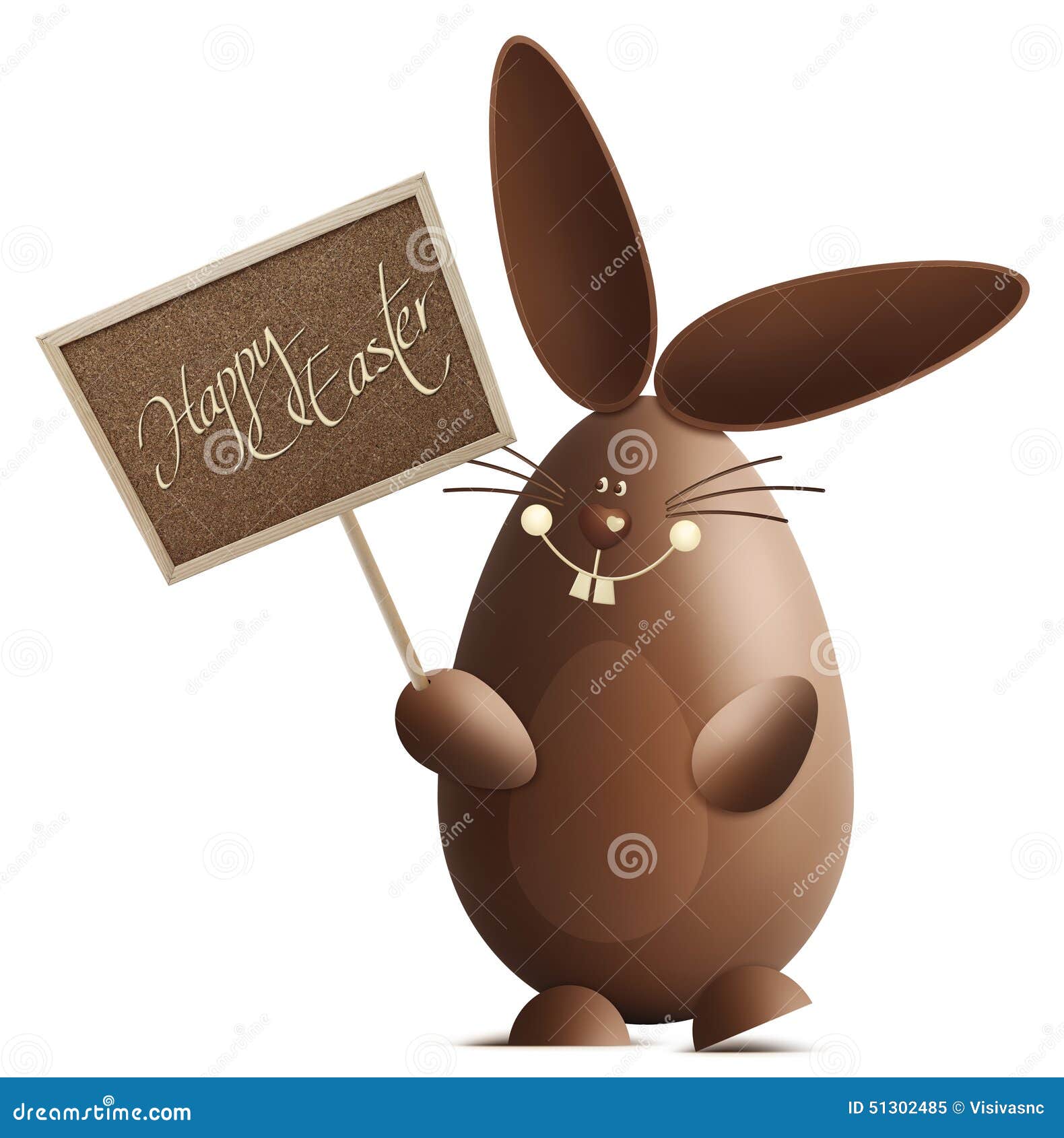 Smiling Easter Bunny with Display Happy Easter Stock Illustration ...