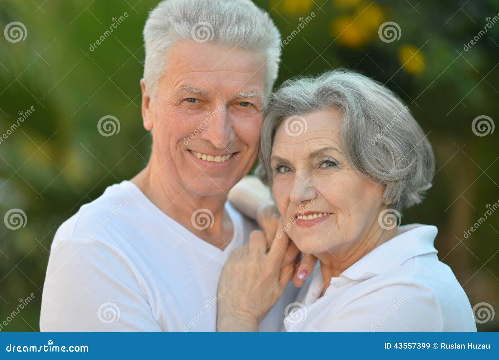 Smiling Elderly Couple Outdoors Stock Image - Image of people, lady ...