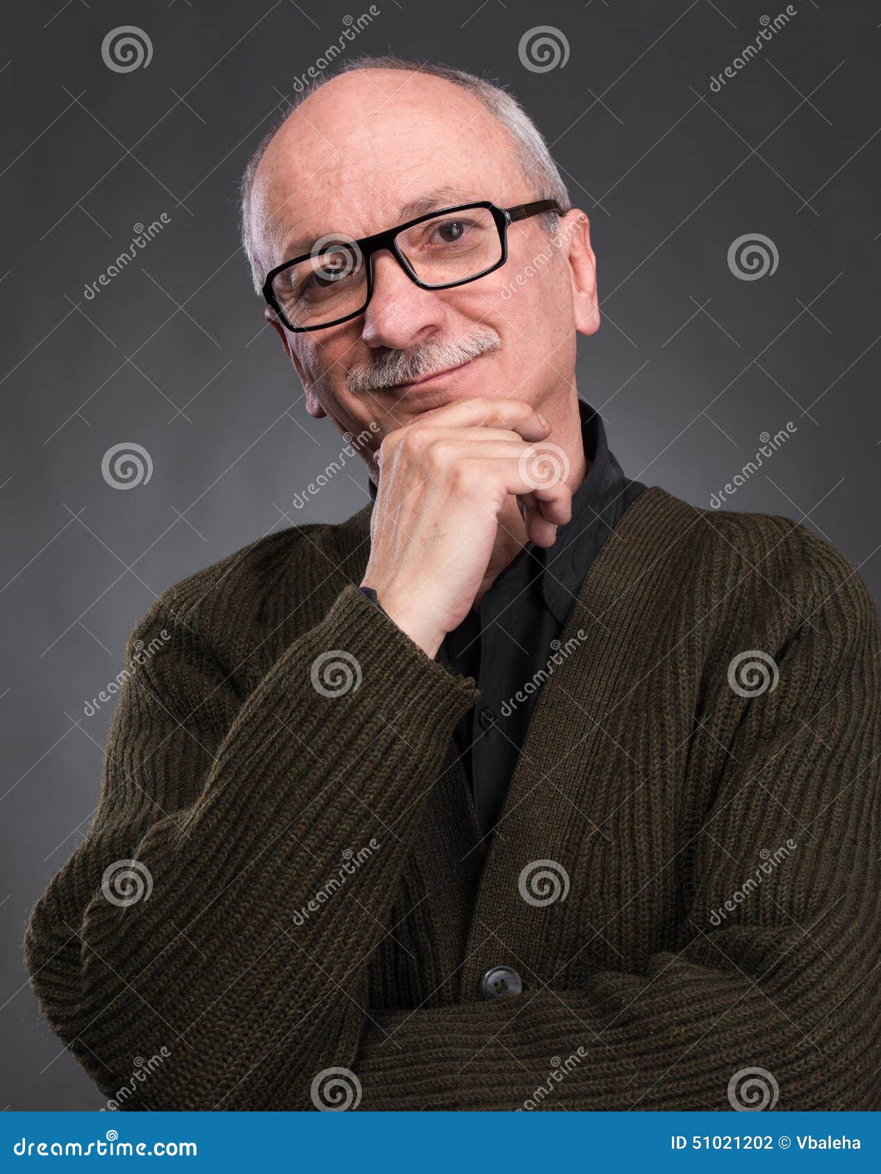 Smiling Elderly Man in Glasses Stock Photo - Image of handsome ...