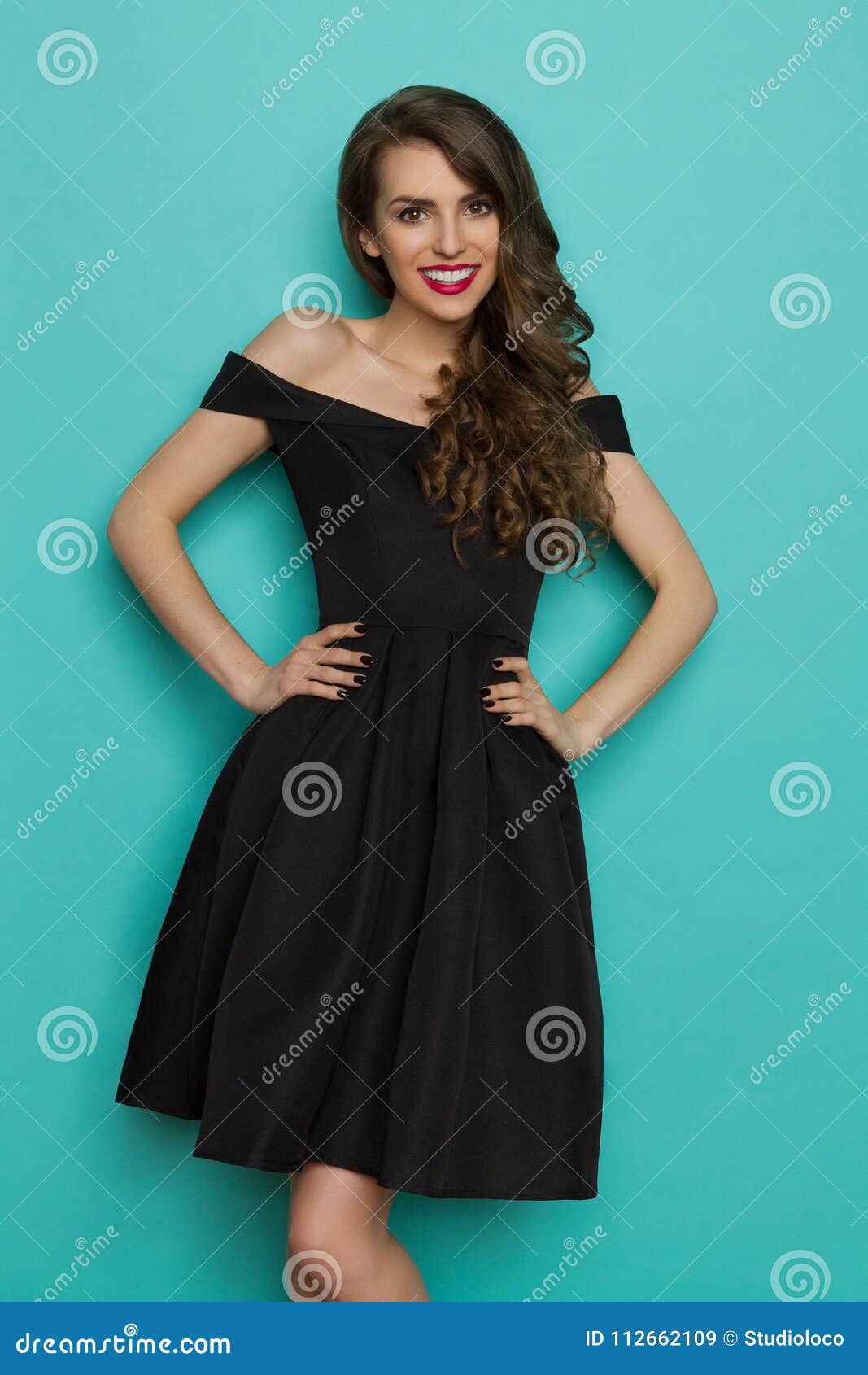 Smiling Elegant Woman in Black Cocktail Dress Stock Image - Image of ... Smiling Elegant Woman in Black Cocktail Dress Stock Image - Image of ...