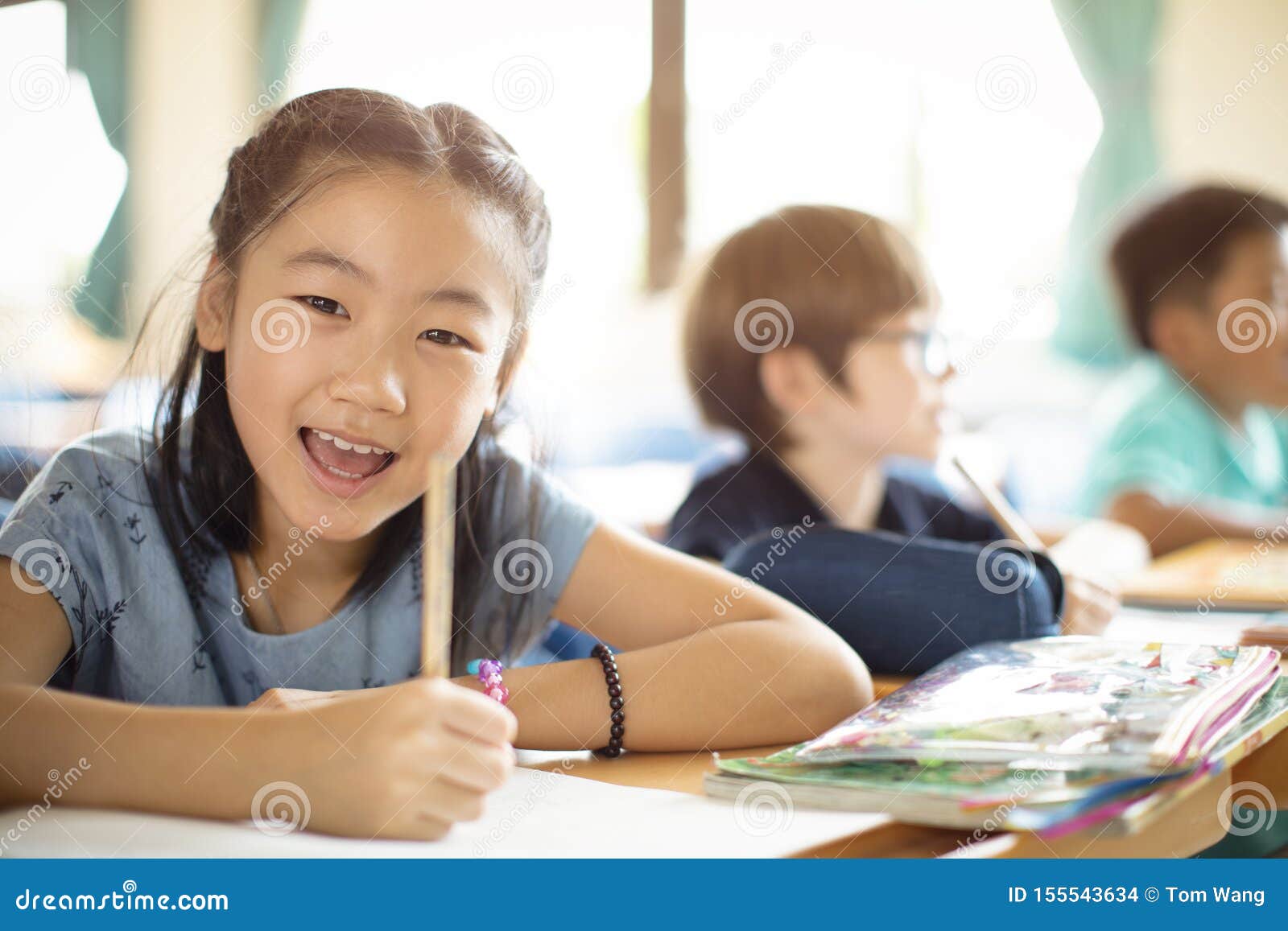 Elementary School Kids in Classroom Stock Photo - Image of laugh ...