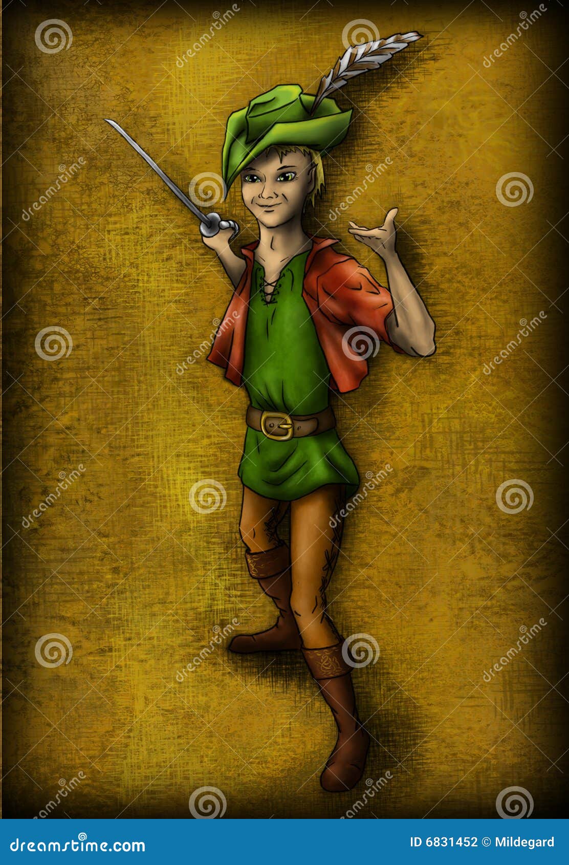 Smiling elf stock illustration. Illustration of feather - 6831452