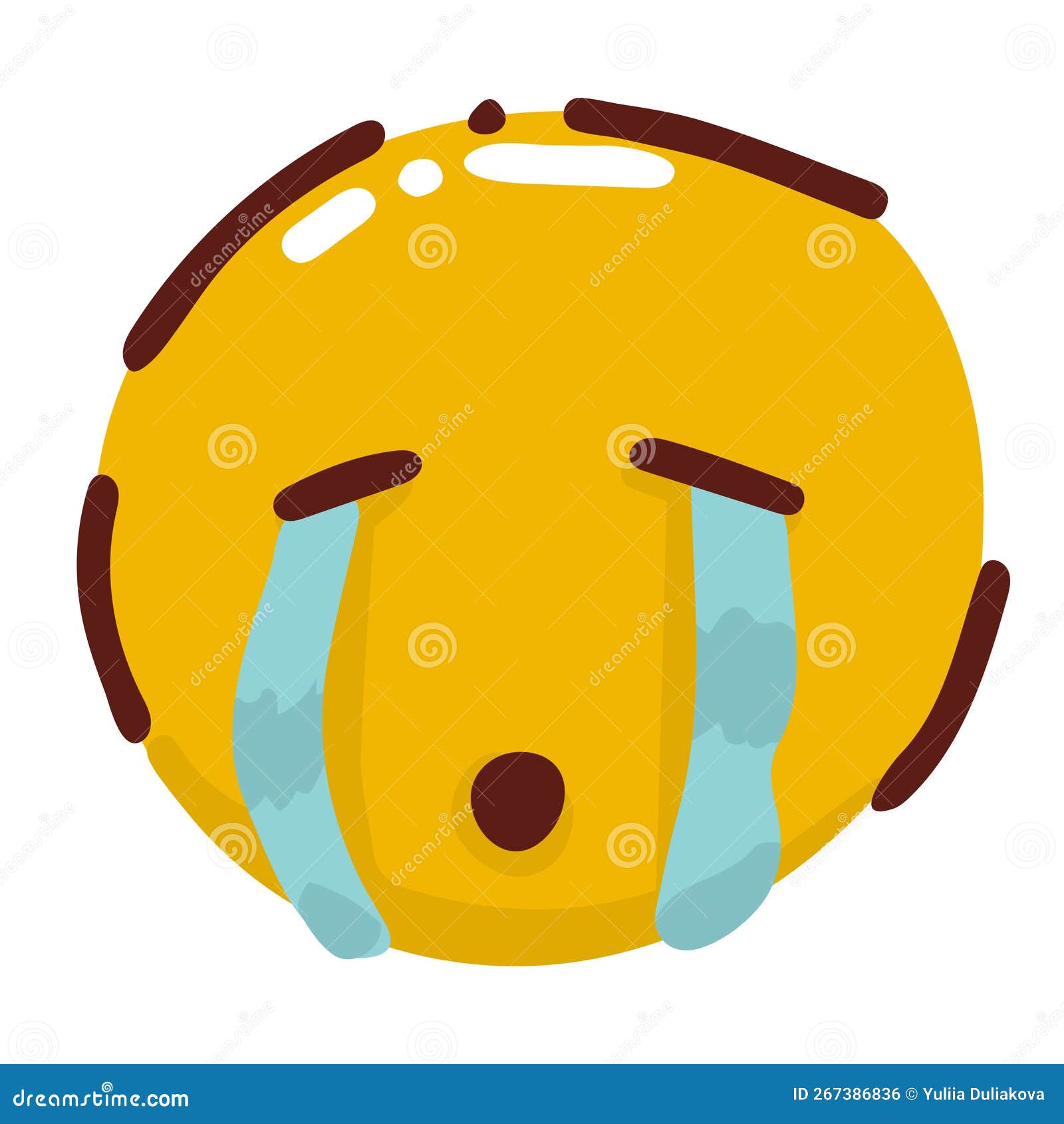 Mouth Crying Cartoon Face Expression Drawing Vector Illustration ...
