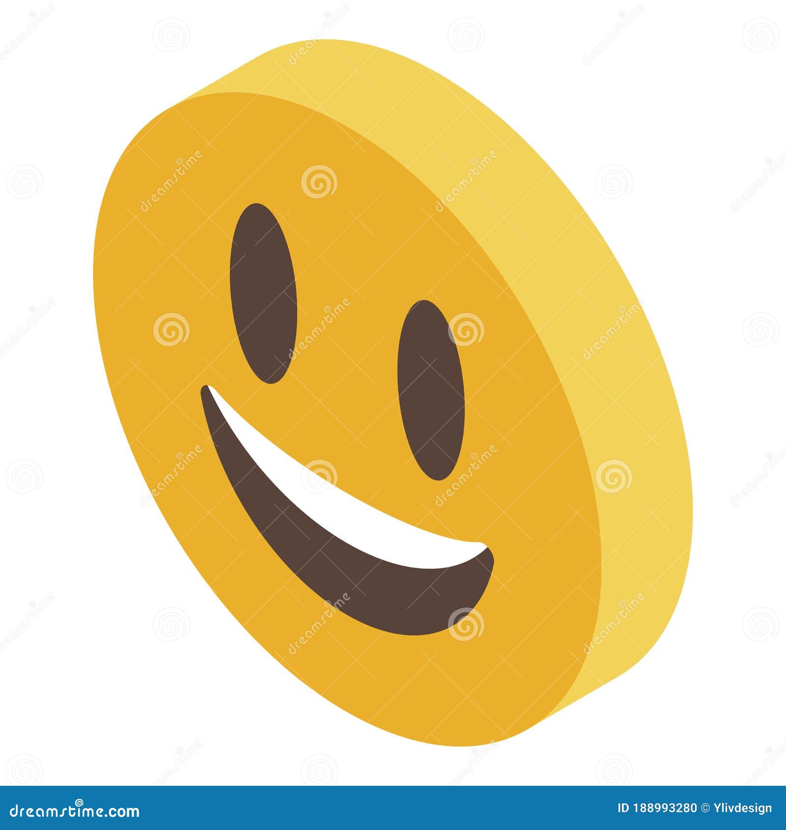 Smiling Emoji Reputation Icon, Isometric Style Stock Vector ...