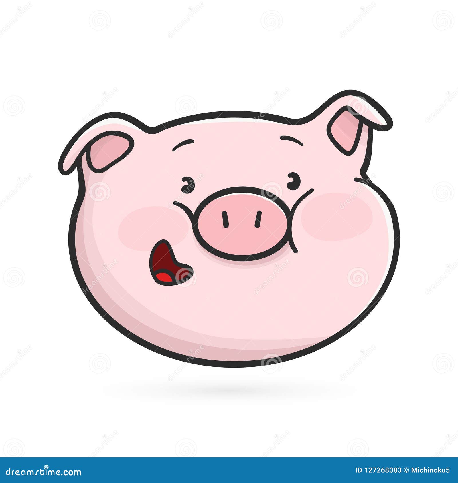 Smiling Emoticon Icon. Emoji Pig Stock Vector - Illustration of ...