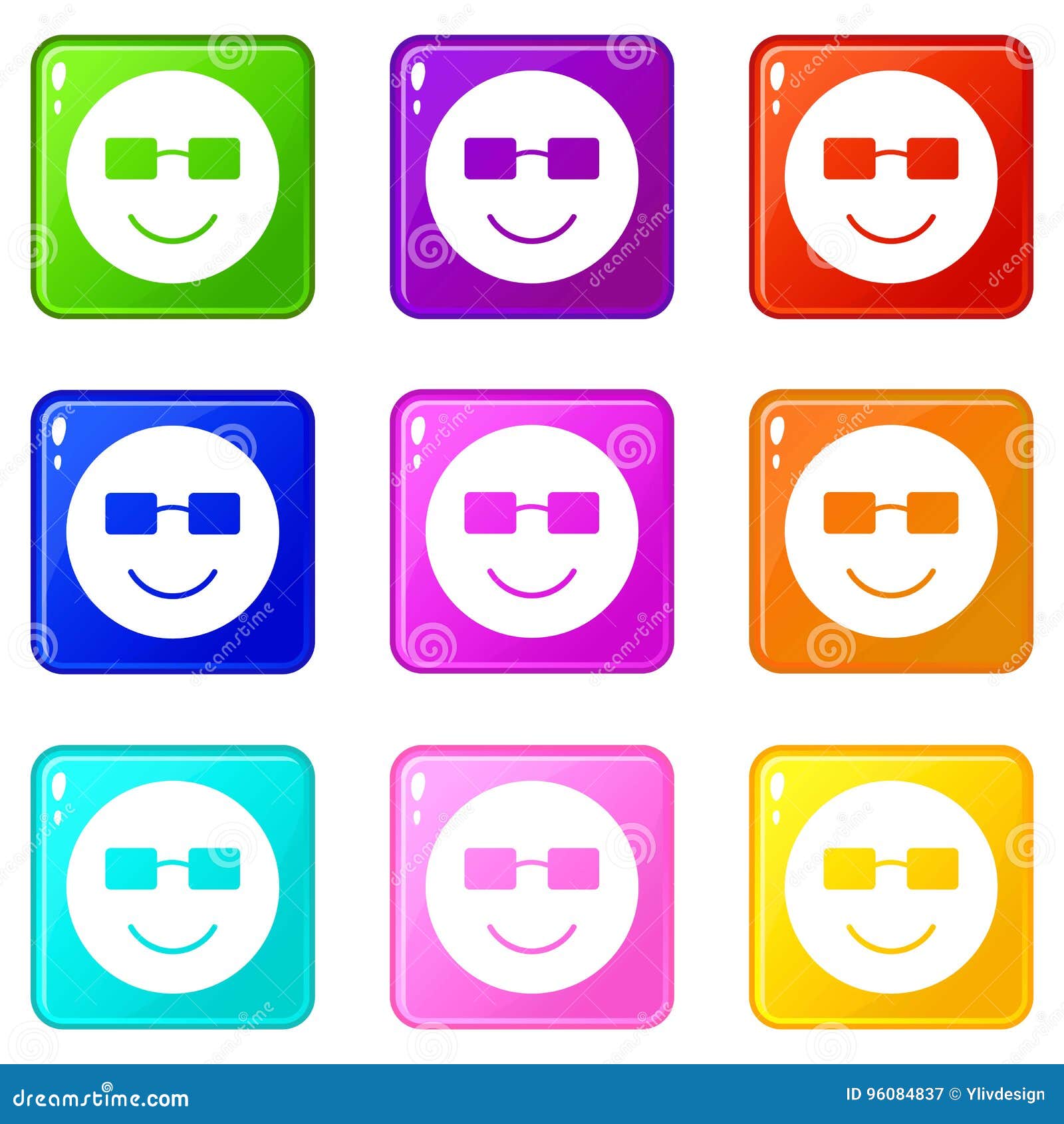 Smiling emoticons 9 set stock vector. Illustration of mood - 96084837