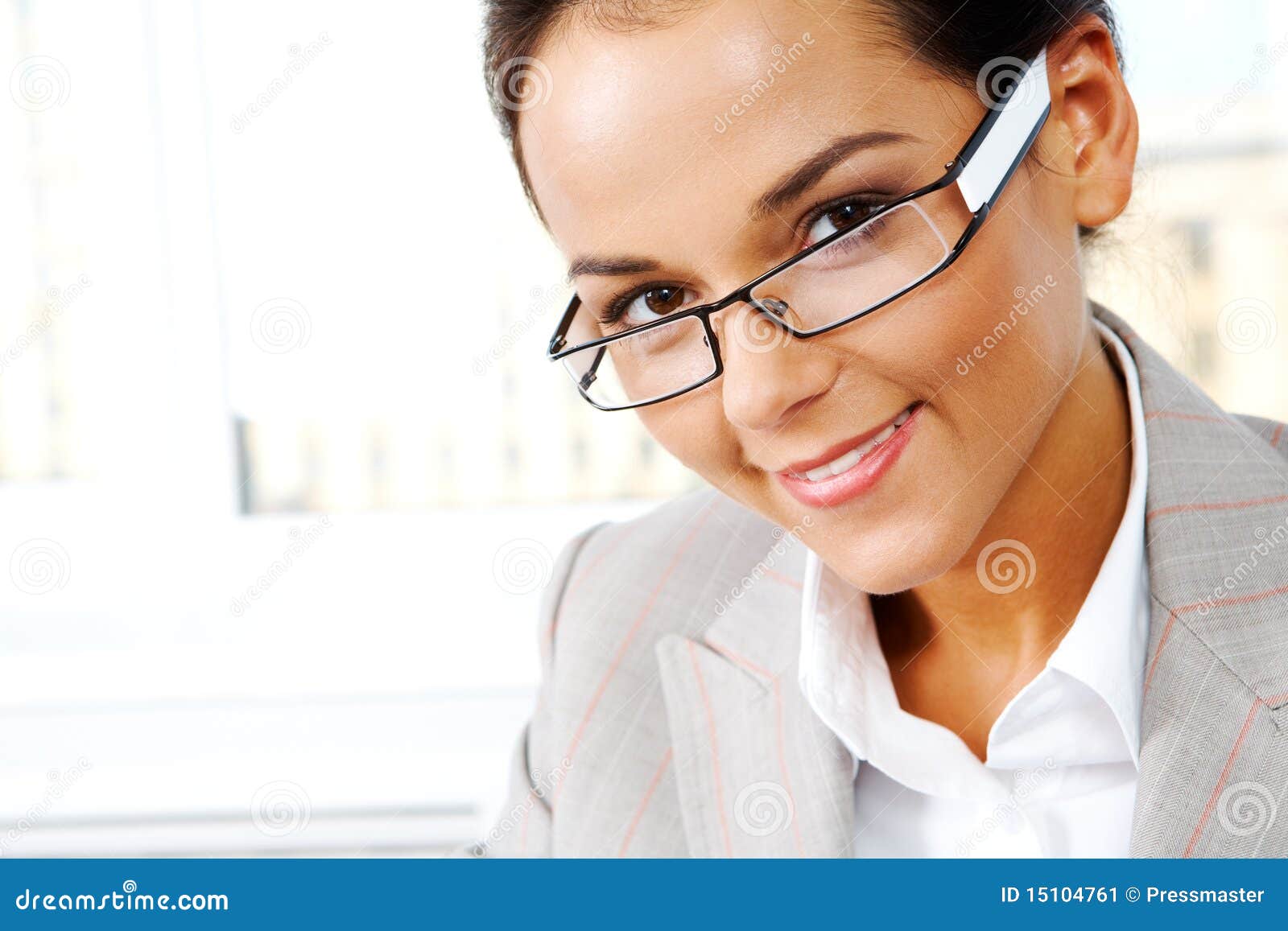 Smiling employee stock image. Image of lady, business - 15104761