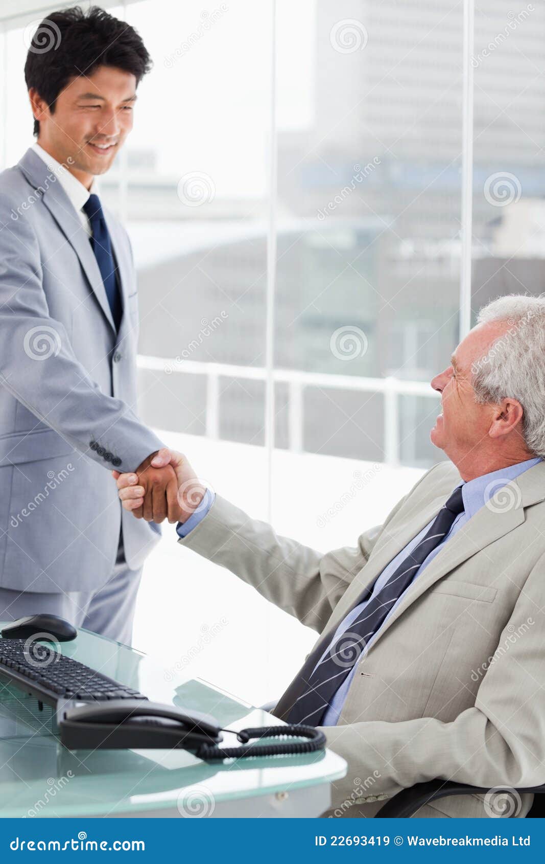 A Smiling Employee Shaking the Hand of His Manager Stock Image - Image ...