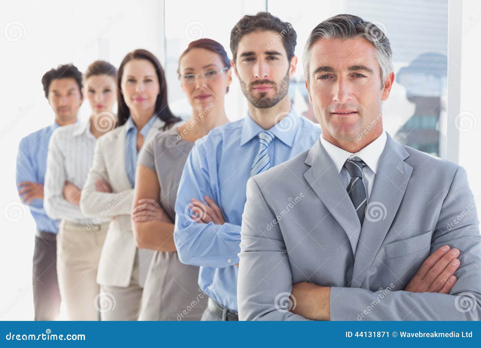 Smiling Employees in a Line Stock Image - Image of male, dressed: 44131871