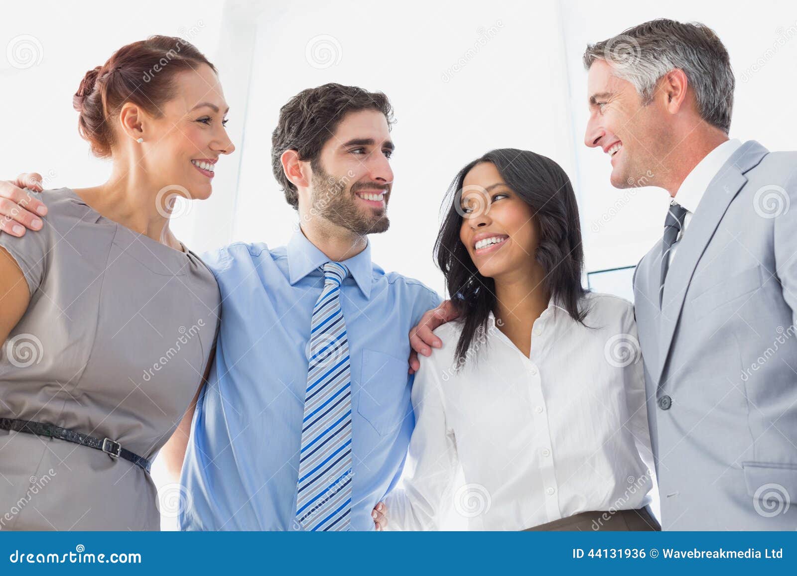 Smiling Employees Standing All Together Stock Photo - Image of african ...