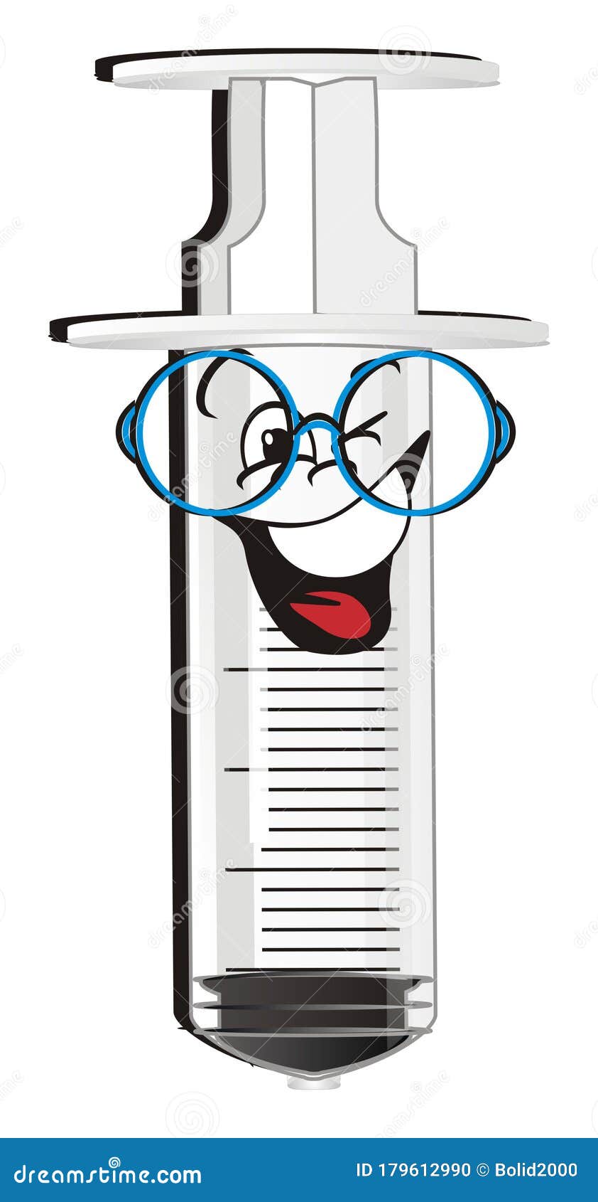 Funny syringe in glasses stock illustration. Illustration of hospital ...