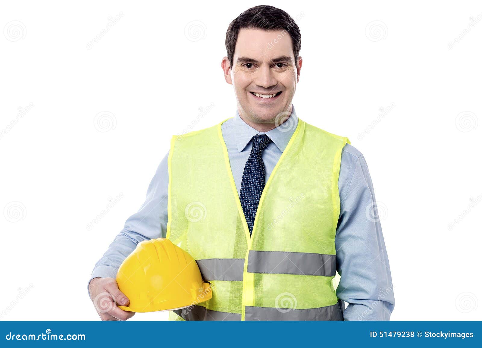 Smiling Engineer with Safety Helmet Stock Photo - Image of aged ...