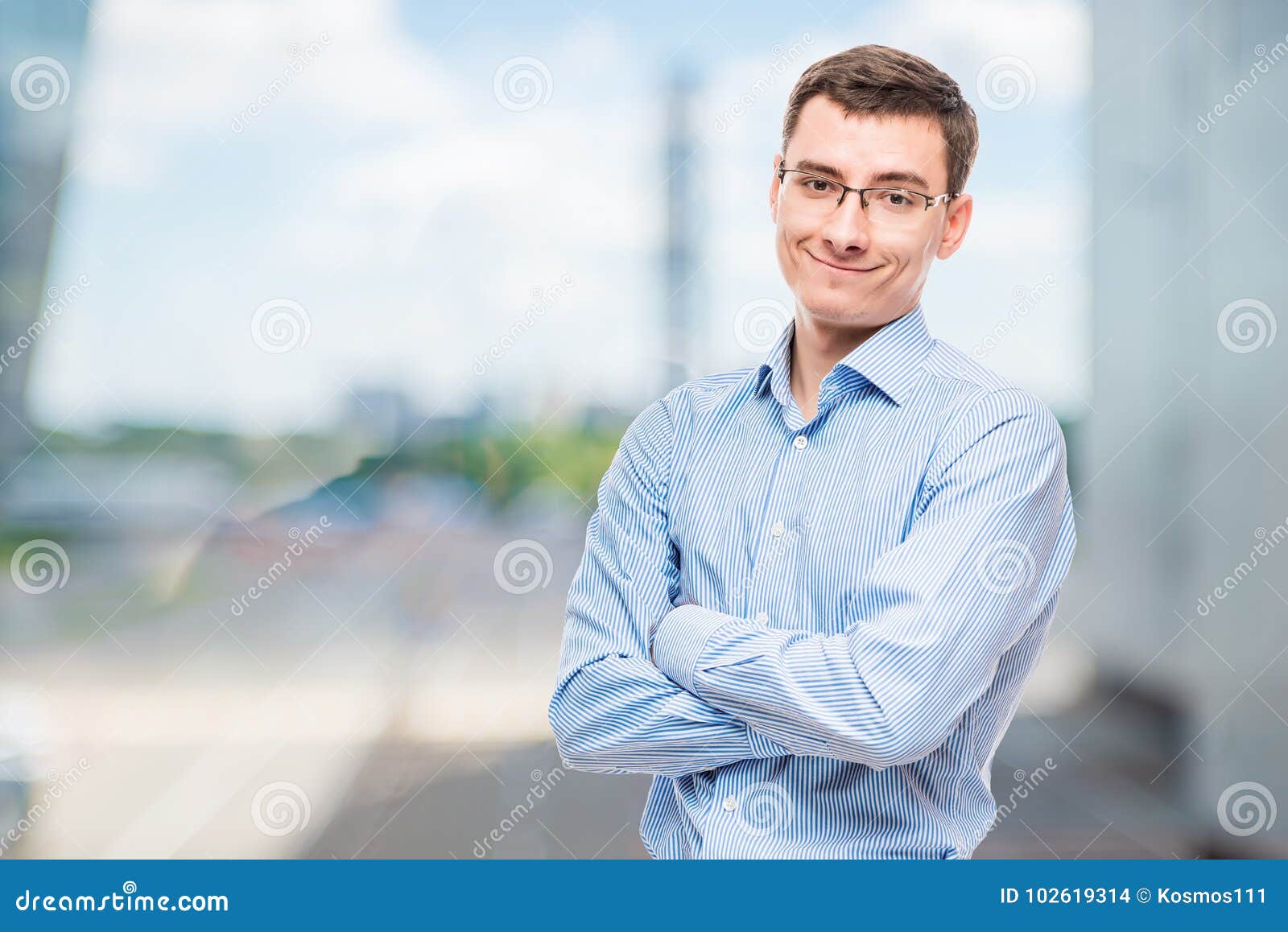 Smiling Entrepreneur Posing Stock Photo - Image of human, indoorst ...