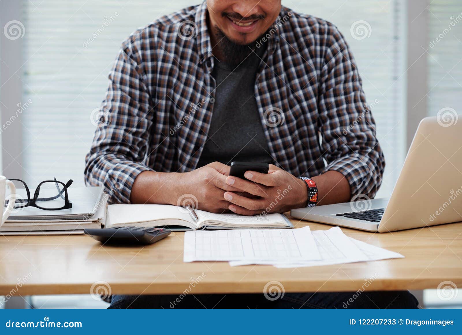 Businesman Checking Text Messages Stock Image - Image of asian, laptop ...