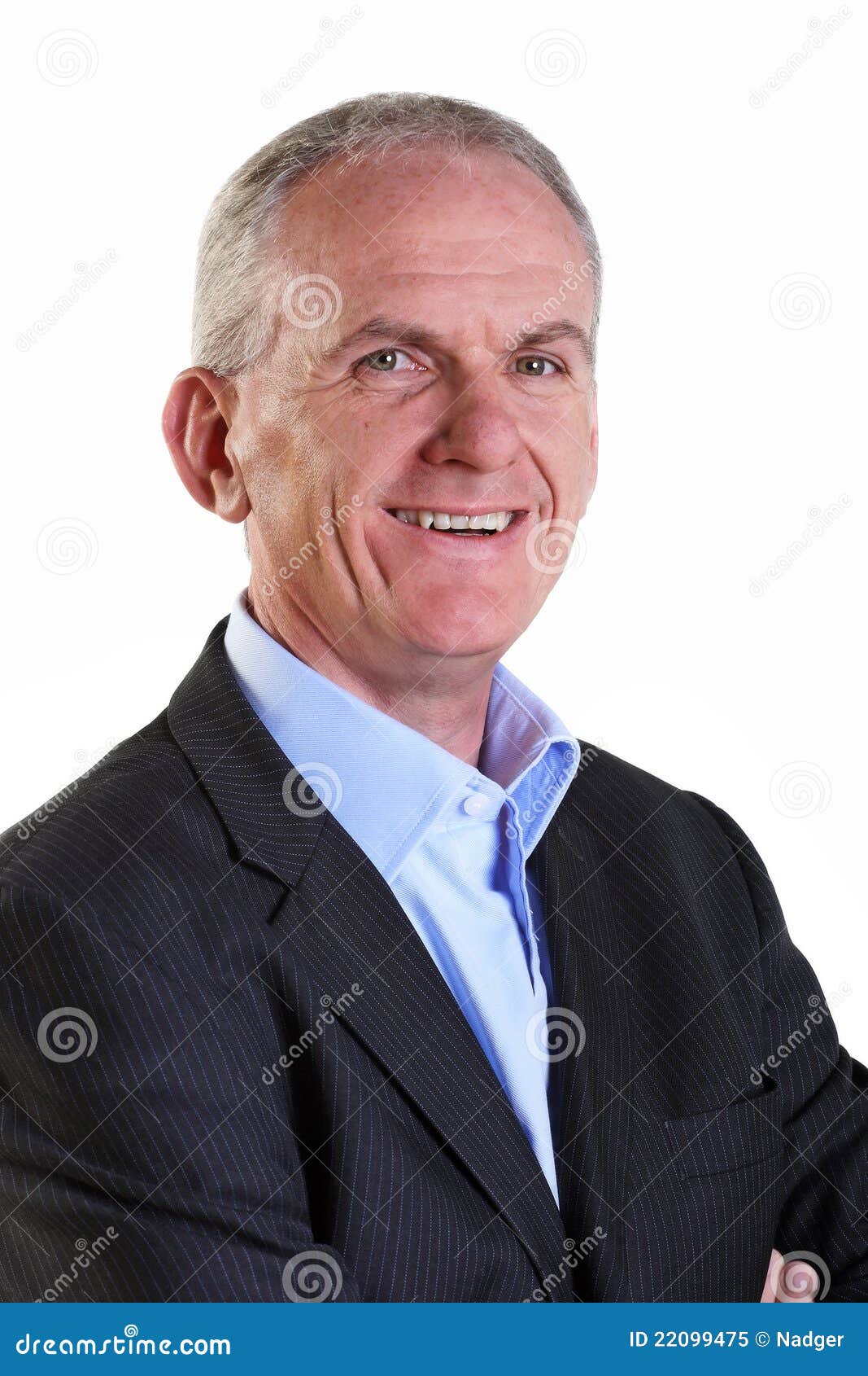 Smiling Experienced Businessman Stock Image - Image of middle, blue ...