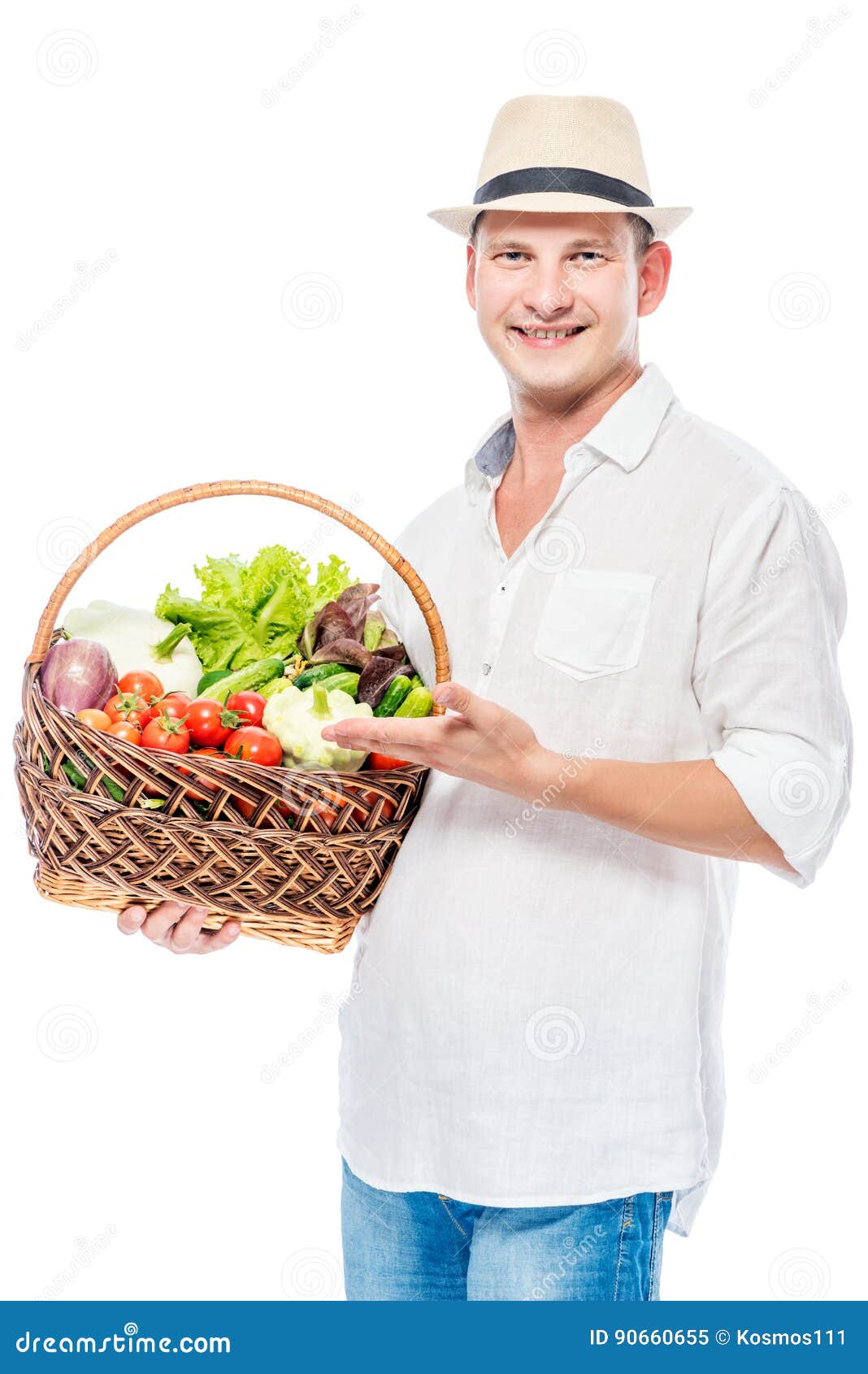 Smiling Experienced Farmer with a Harvest of Vegetables Stock Image ...