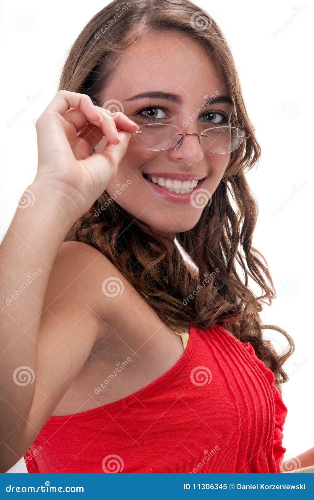 Smiling with eyeglasses stock image. Image of laughing - 11306345