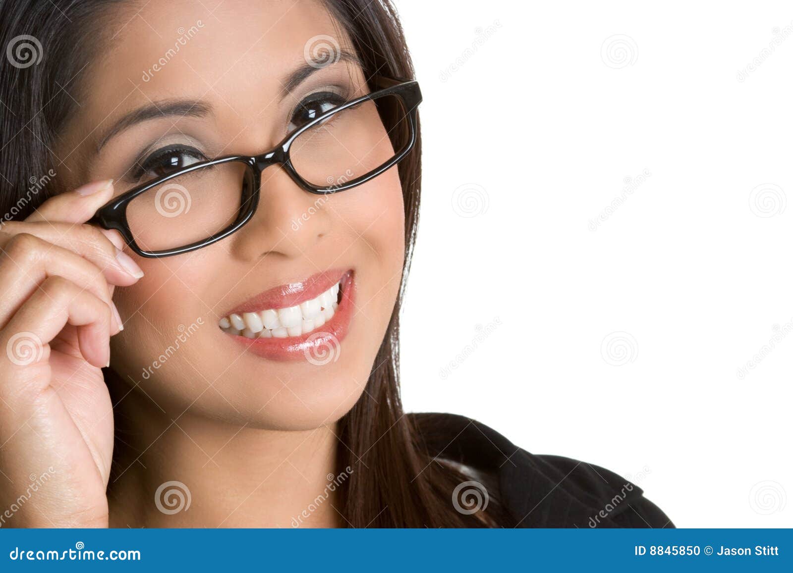 Smiling Eyeglasses Girl stock photo. Image of person, happiness - 8845850