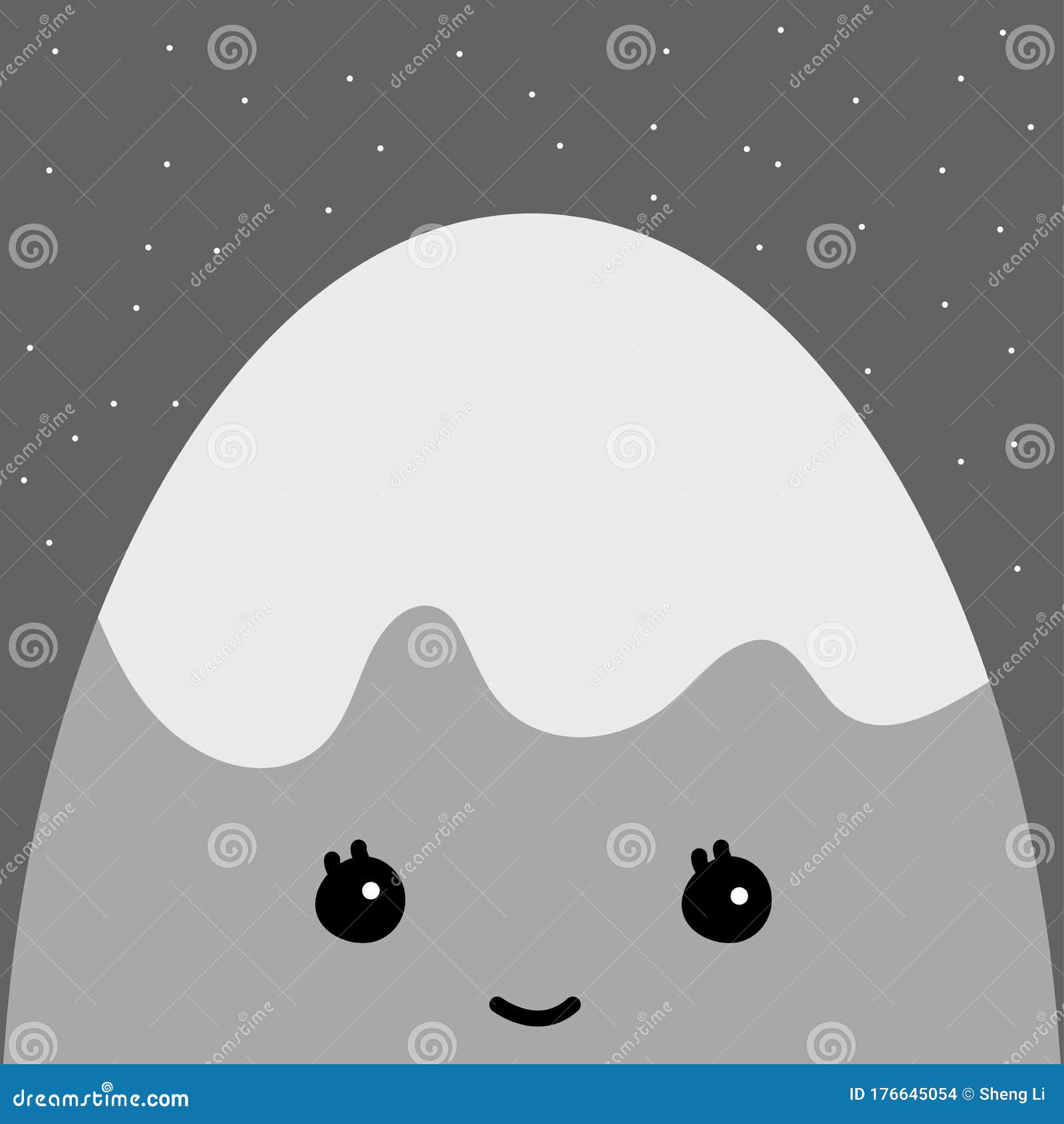 A Smiling Face Cartoon Illustration, Mountain Stock Vector ...