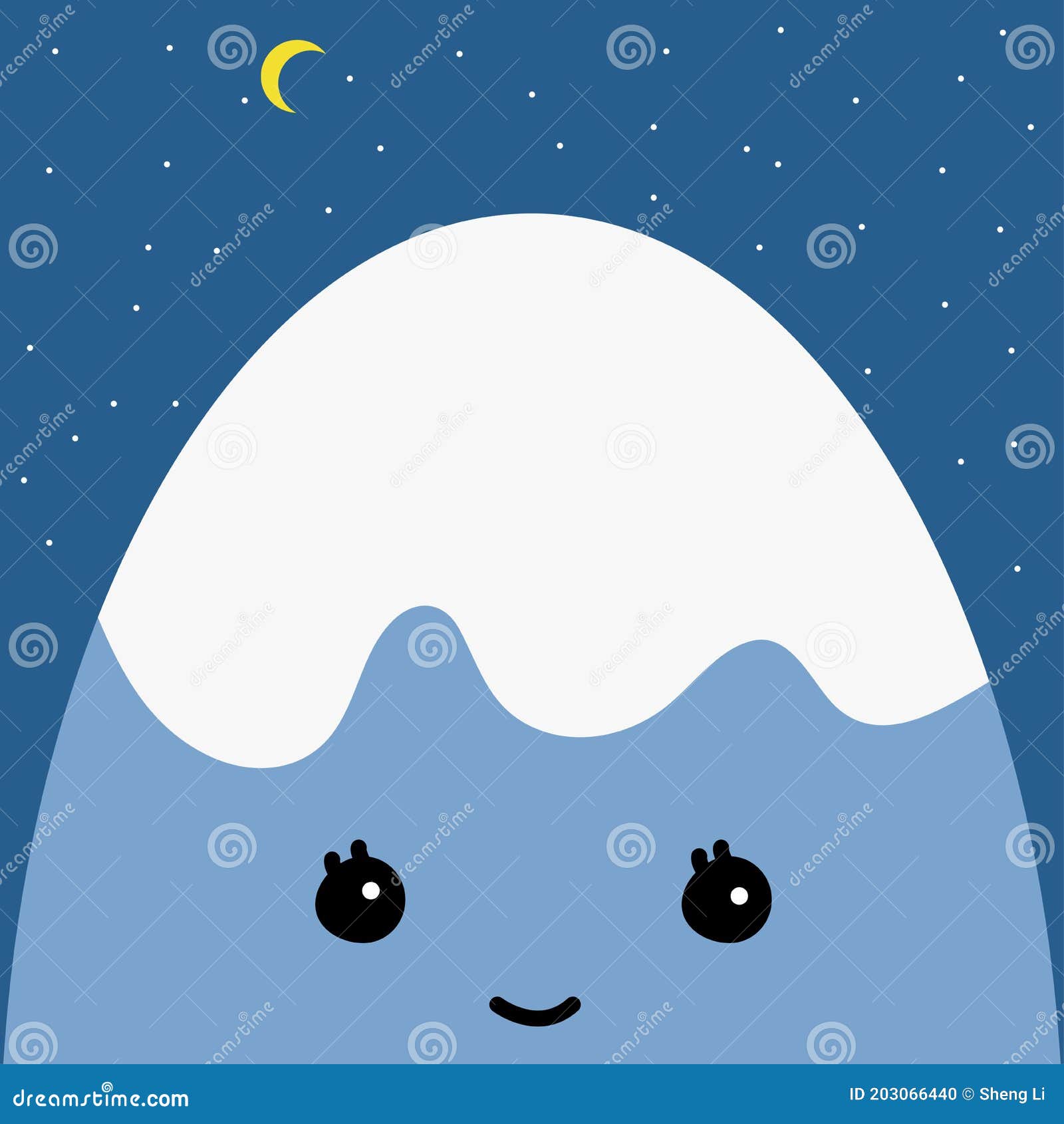 Smiling Face Cartoon Illustration, Mountain Stock Vector - Illustration ...