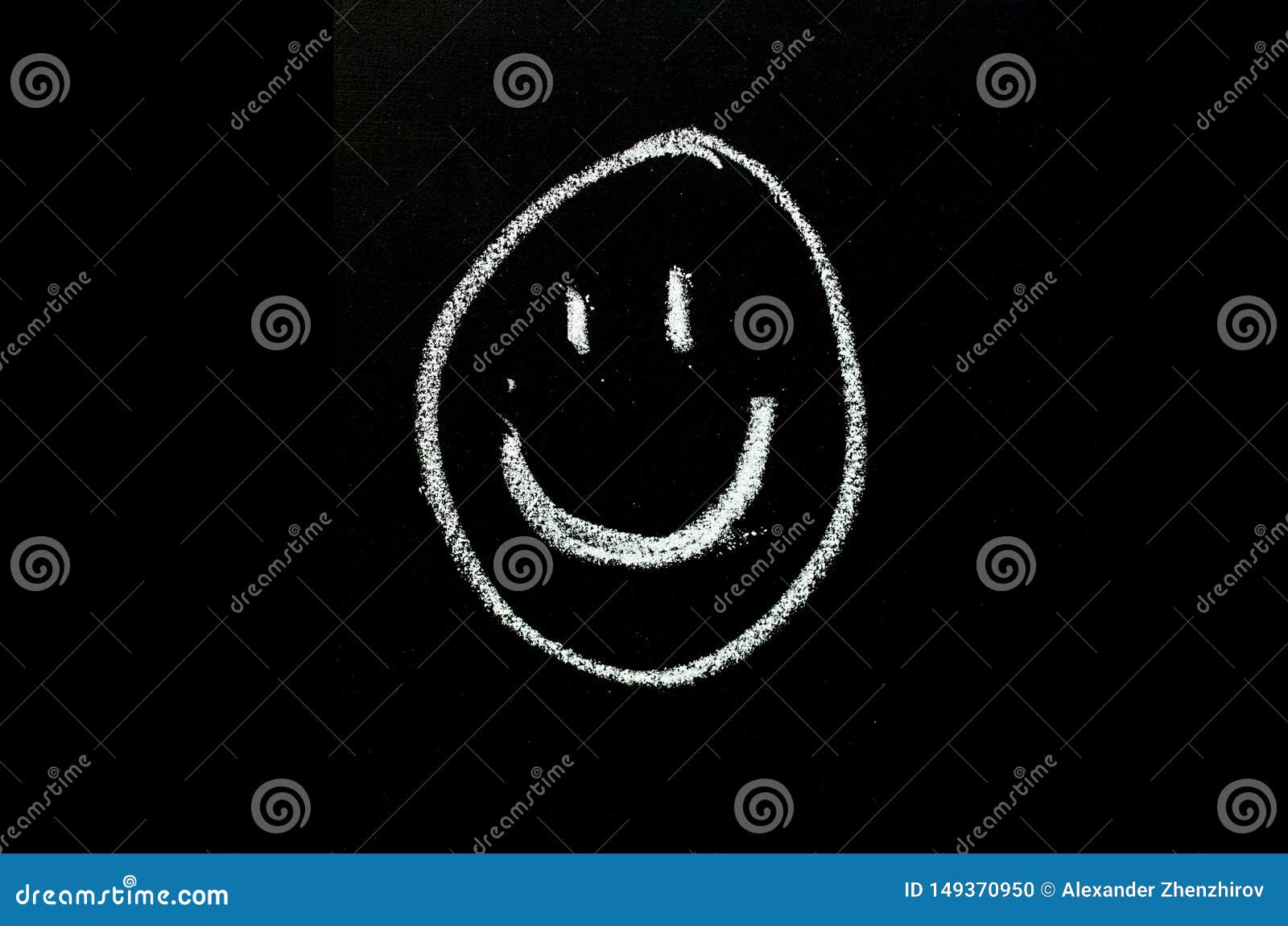 Smiling Face Drawn on Chalkboard Stock Photo - Image of cartoon, person ...