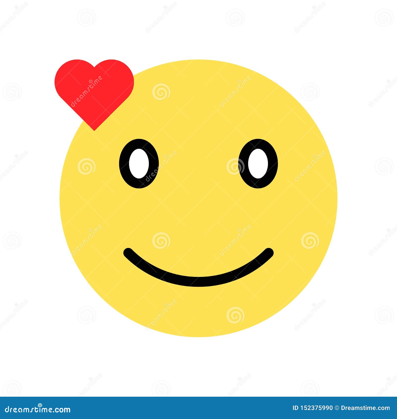 Smiling Face with Heart Vector Illustration, Isolated Flat Style Icon ...