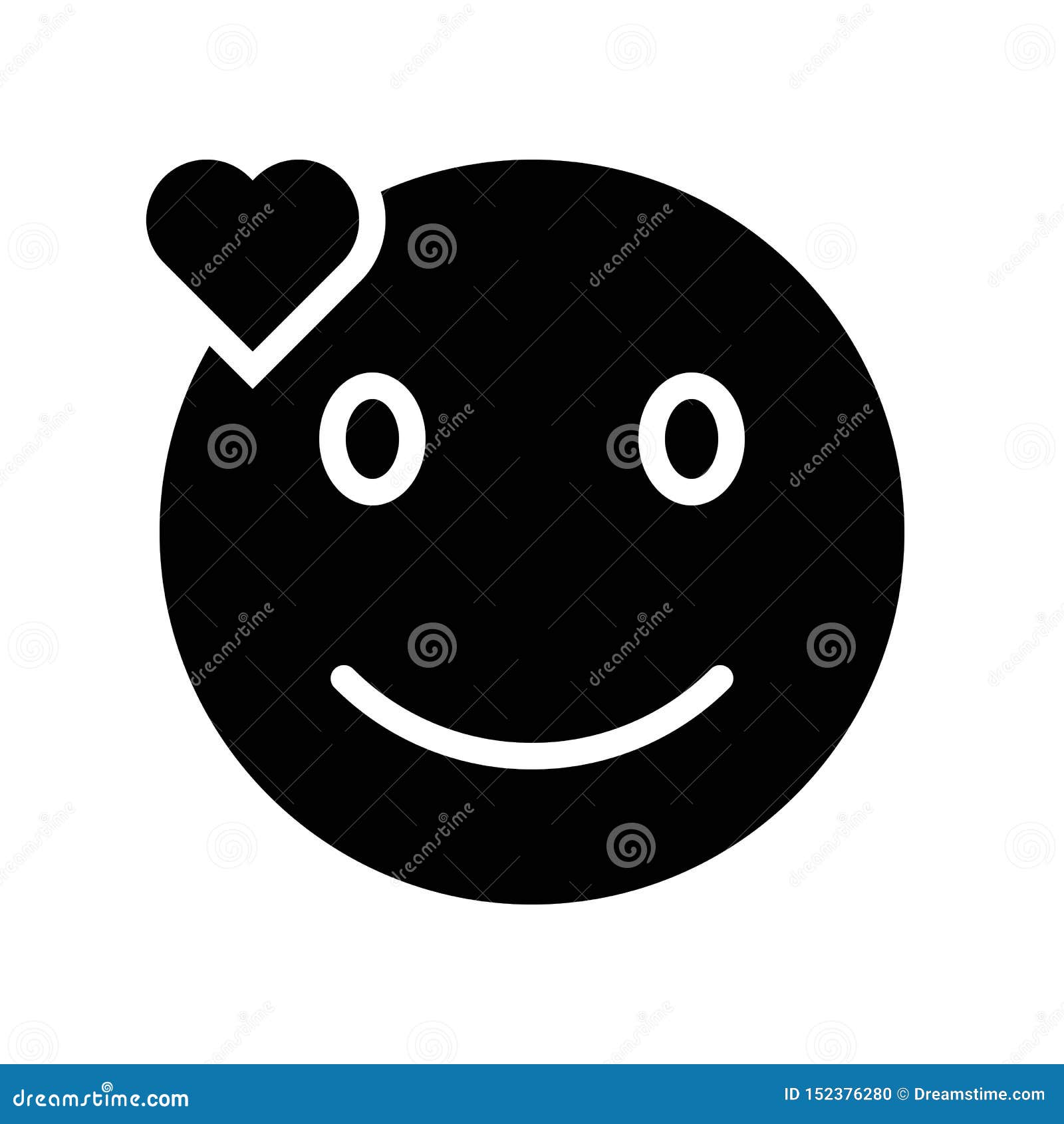 Smiling Face with Heart Vector Illustration, Isolated Solid Style Icon ...