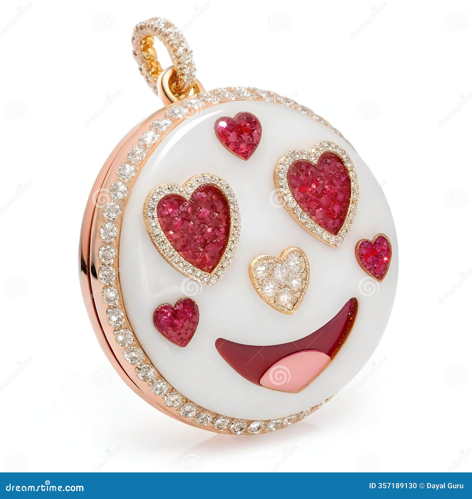 Smiling Face with Hearts Emoji 3D Stock Illustration - Illustration of ...
