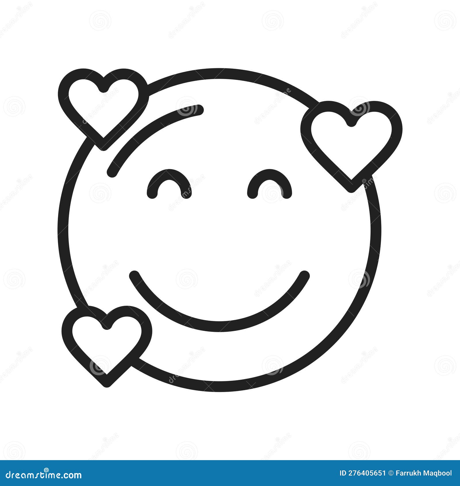 Smiling Face with Hearts Icon Vector Image. Suitable for Mobile Apps ...