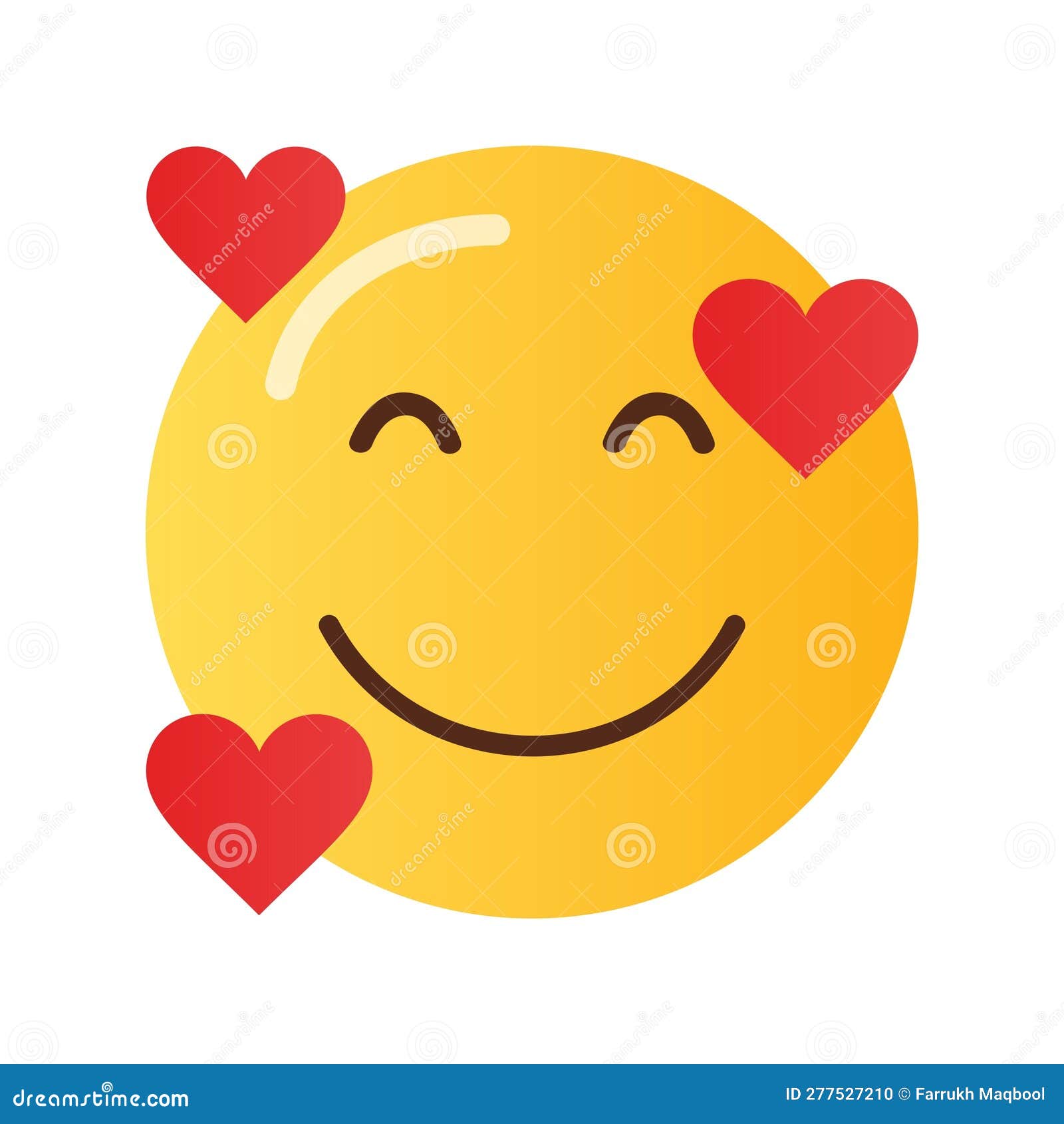 Smiling Face with Hearts Icon Vector Image. Suitable for Mobile Apps ...