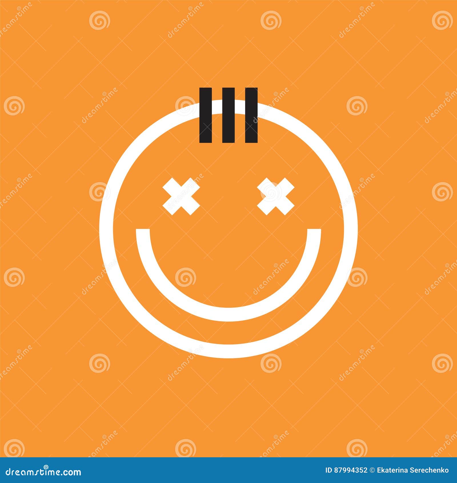 Tricky Emoji Black Vector Concept Icon. Tricky Emoji Flat Illustration ...