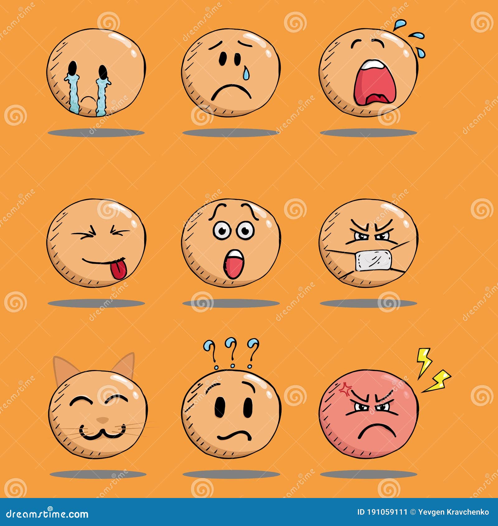 Smiling Face Icon. Face with a Smile. Vector Illustration Set of ...