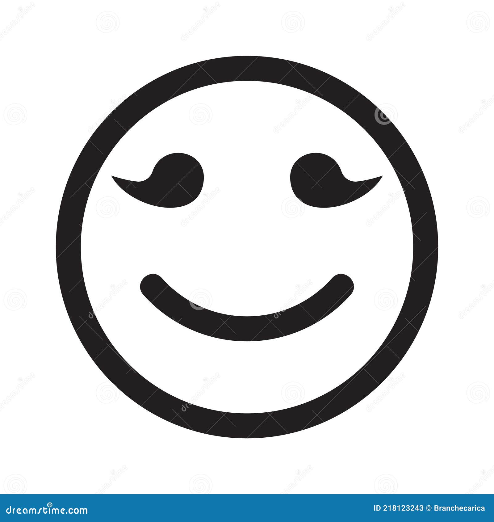 Smiling face icon stock vector. Illustration of expression - 218123243