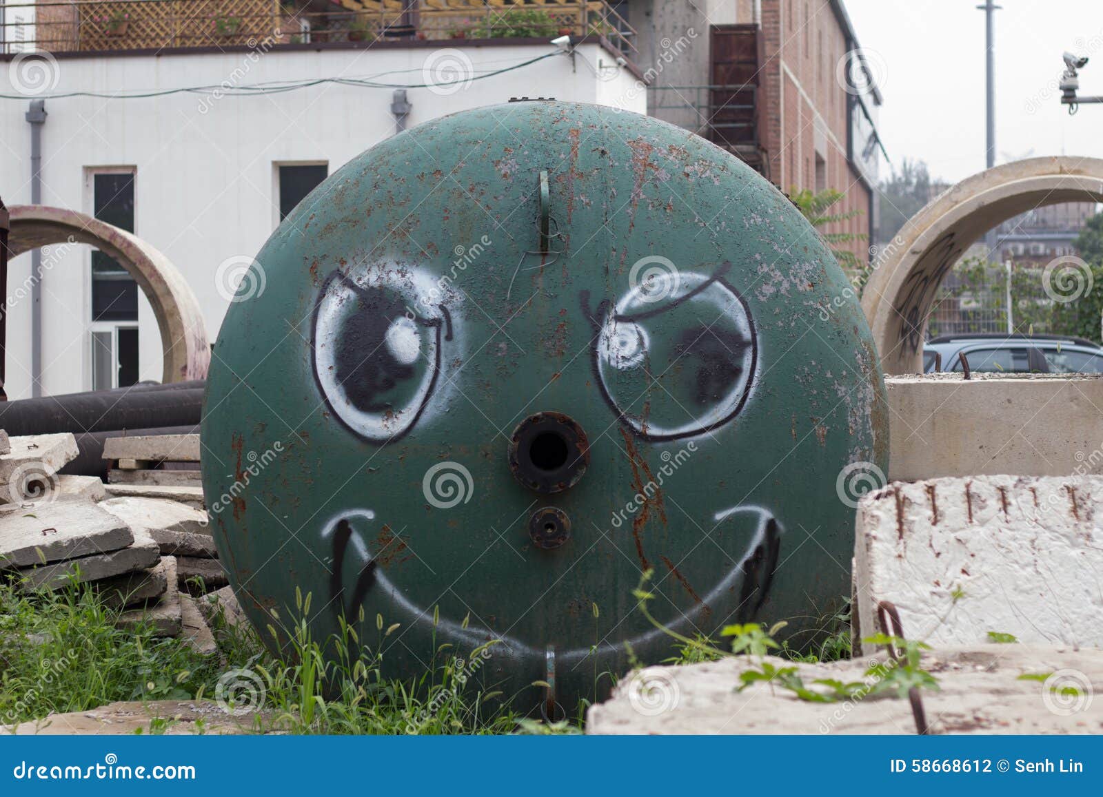 Smiling Face on a Large Jar Stock Photo - Image of paint, colour: 58668612