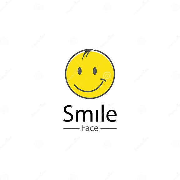 Smiling Face Logo Line Vector Icon Stock Vector - Illustration of happy ...