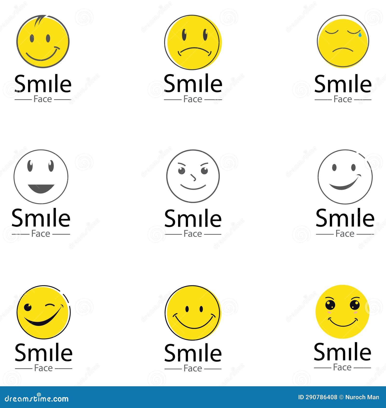 Smiling Face Logo Line Vector Icon Stock Vector - Illustration of ...