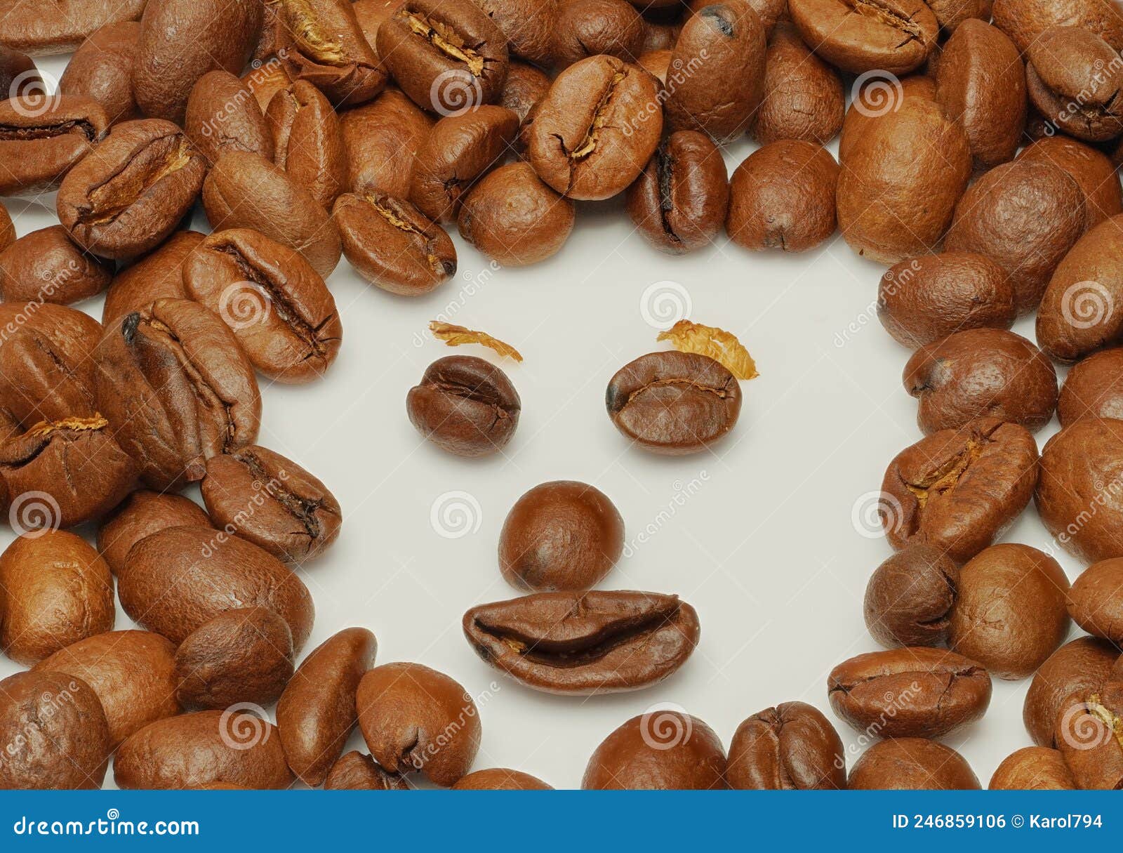 Smiling face stock photo. Image of brown, white, drink - 246859106