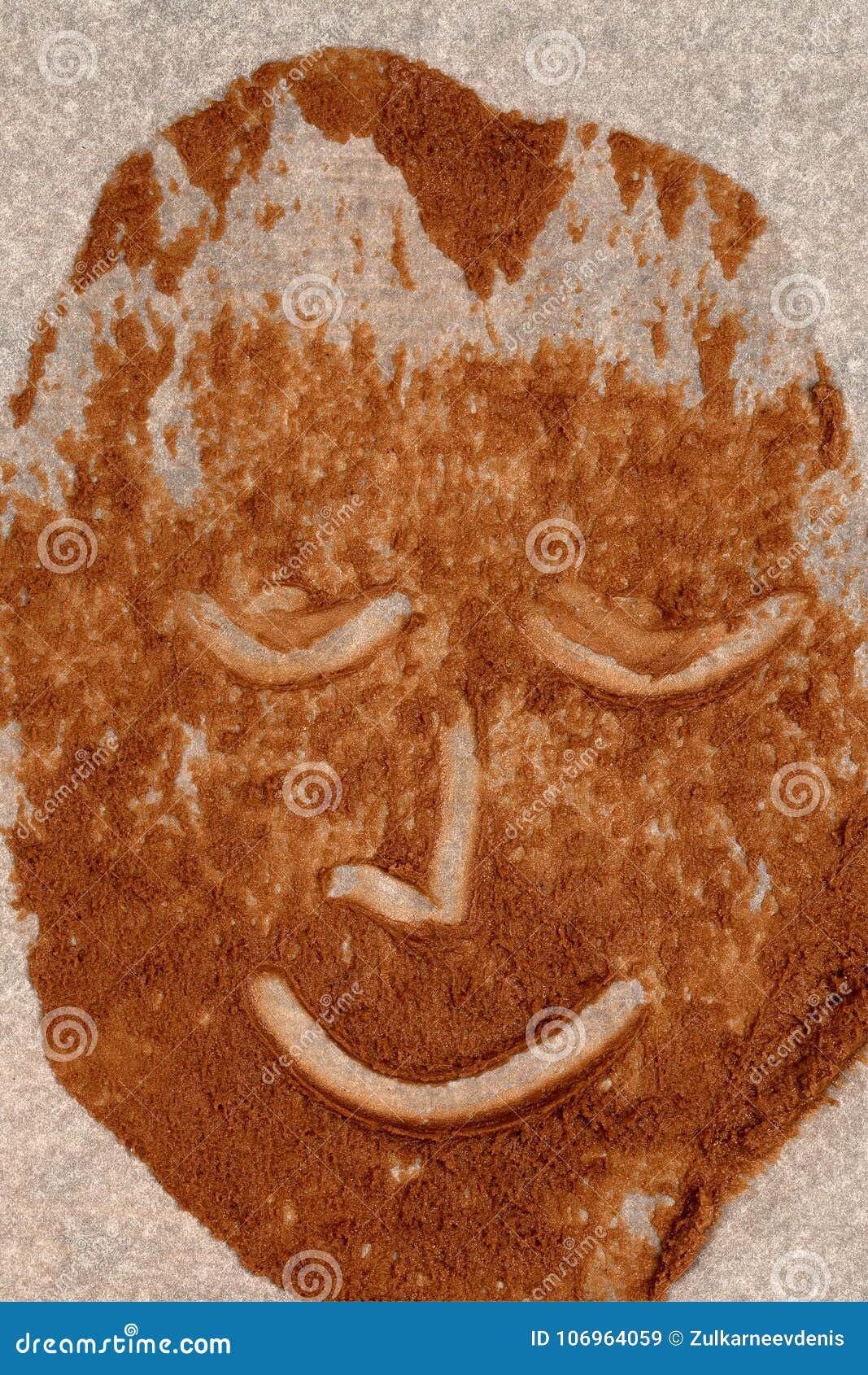 Smiling face made of dough stock image. Image of cook - 106964059