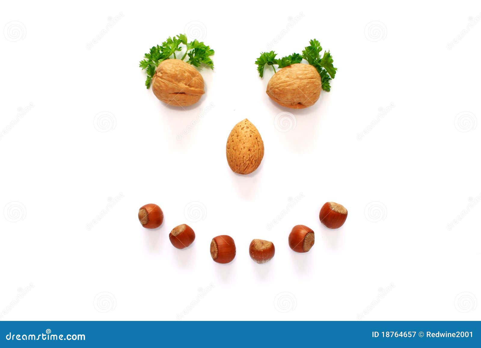 Smiling Face Made Whith Help of Nuts Stock Image - Image of fatty, heap ...