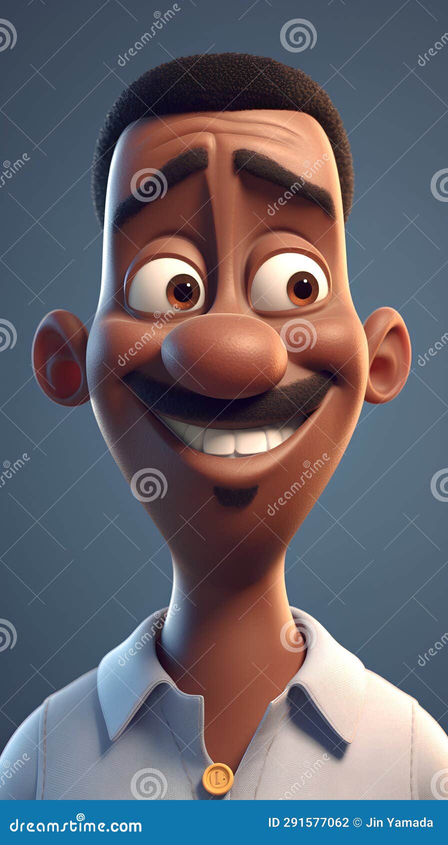 Smiling Face of a Man with a Big Smile. 3d Rendering Stock Illustration ...