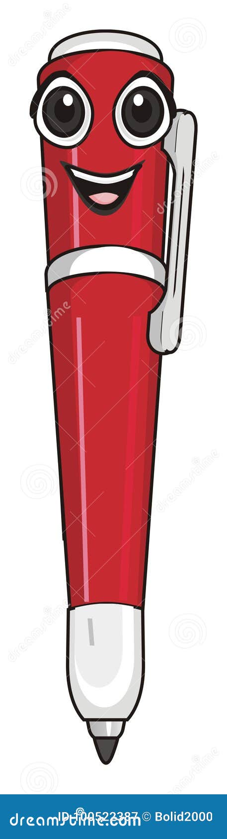 Smiling face of pen stock illustration. Illustration of ball - 100522387