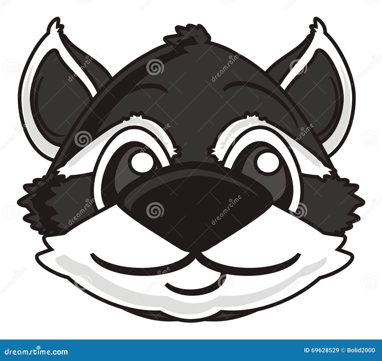 Smiling face raccoons stock illustration. Illustration of emotion ...