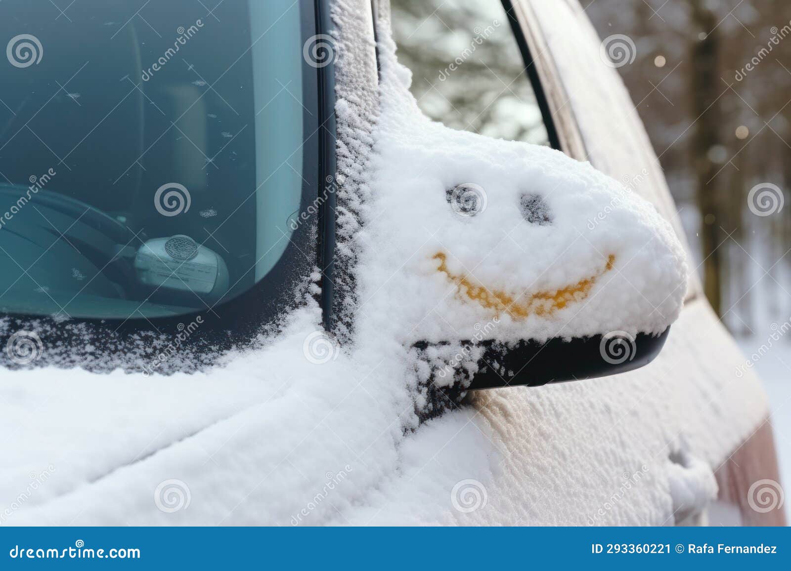 Smiling Face in the Snow Eyes and Mouth Smile. AI Generative Stock ...