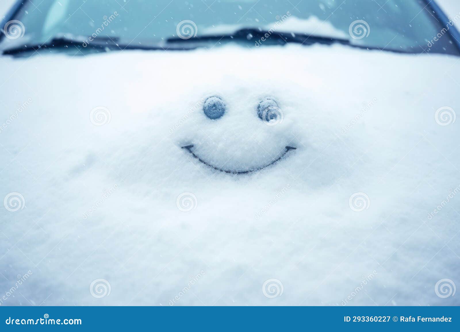 Smiling Face in the Snow Eyes and Mouth Smile. AI Generative Stock ...