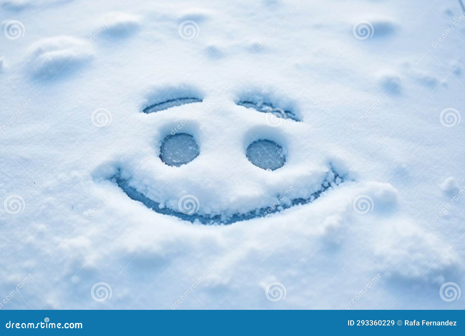 Smiling Face in the Snow Eyes and Mouth Smile. AI Generative Stock ...